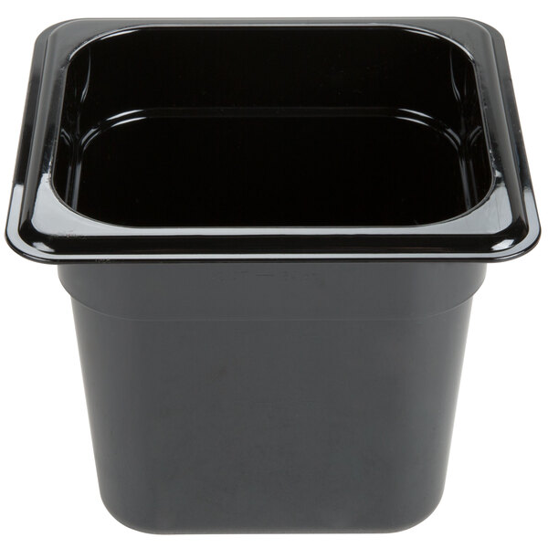 Carlisle 3088503 StorPlus 1/6 Size Black High Heat Plastic Food Pan - 6 ...