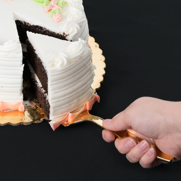 Fineline Golden Secrets 761 9 1/2" Gold Look Heavy Weight Cake Cutter ...