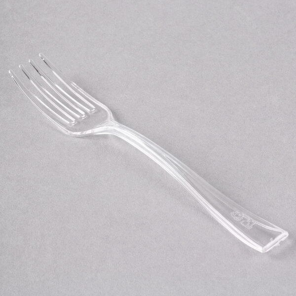 Visions 3 7/8" Clear Plastic Tasting Fork - 500/Case
