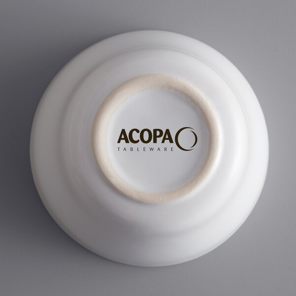Acopa 7.25 oz. Bright White Rolled Edge Stoneware Bouillon Cup - 36/Case