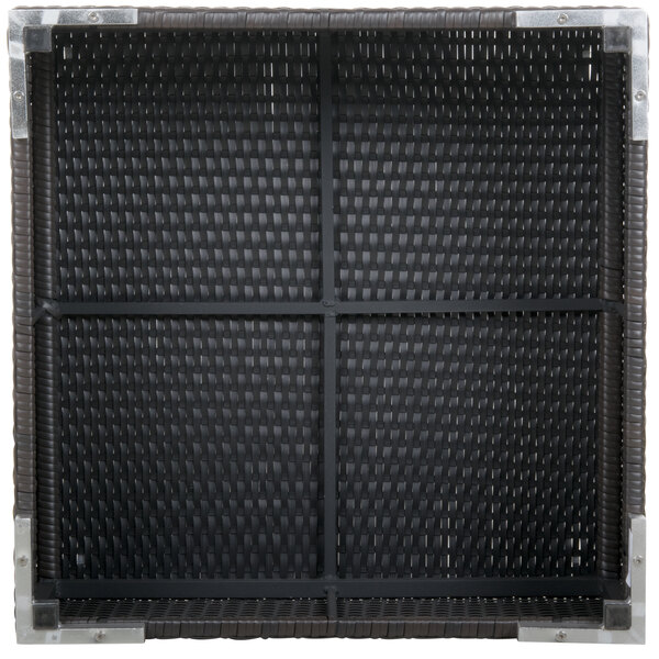 BFM Seating PH5104JV-GL Aruba Java Wicker Coffee Table with Tempered Glass Top