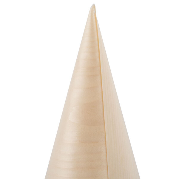 Tablecraft BAMDCN7 4.75 oz. Large Wooden Disposable Serving Cone - 50/Pack