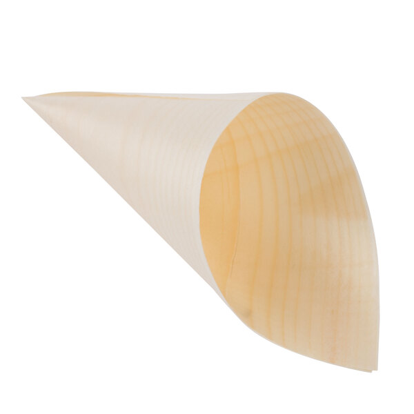 Tablecraft BAMDCN6 3 oz. Small Wooden Disposable Serving Cone - 50/Pack