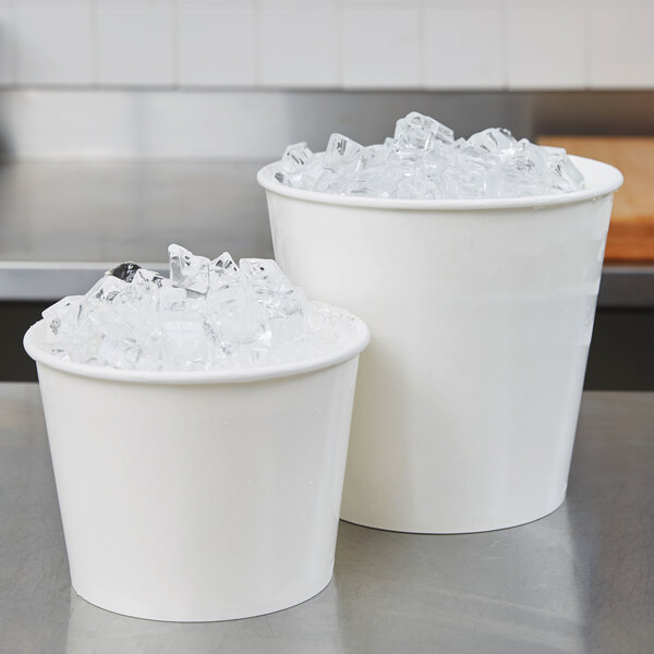 Lavex 5 lb. White Disposable Paper Ice Bucket - 25/Pack