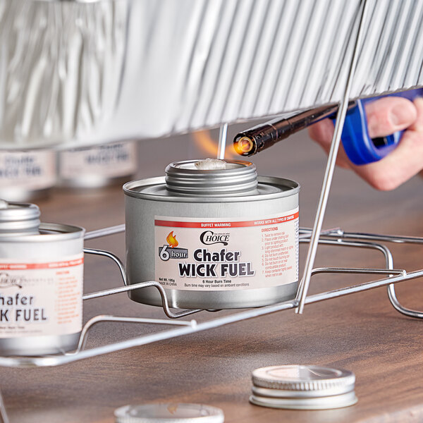 Choice 6 Hour Wick Chafing Dish Fuel with Safety Twist Cap - 12/Pack