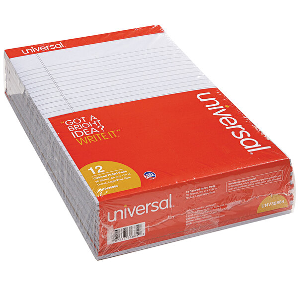 Universal UNV35884 Legal Rule Orchid Perforated Note Pad, Letter - 12/Pack