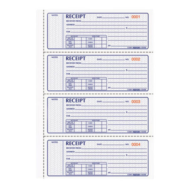 Rediform Office 8L808 3-Part Carbonless Soft Cover Numbered Receipt ...