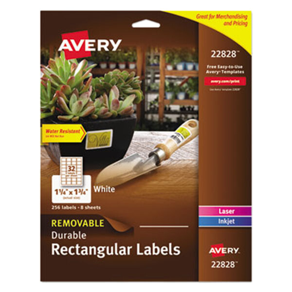 Avery 22828 1 1 4 X 1 3 4 Glossy White Rectangular Removable Labels 