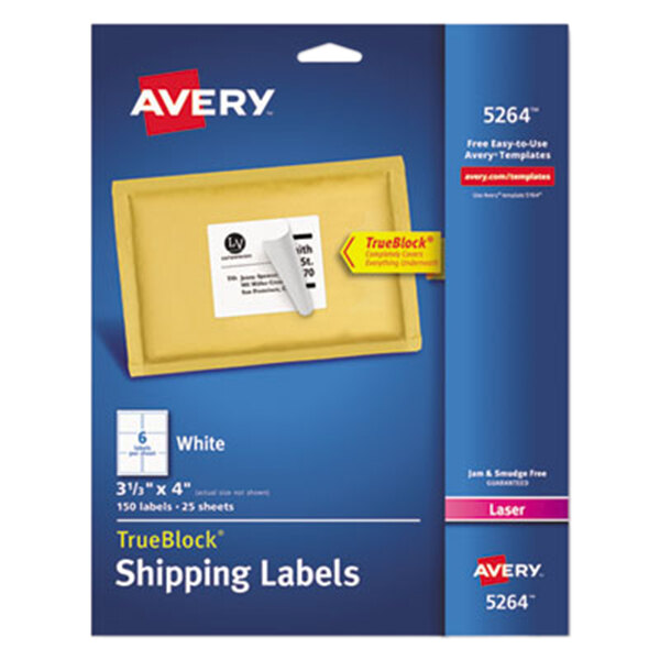 Avery 5264 TrueBlock 3 1 3 X 4 White Shipping Labels 150 Pack