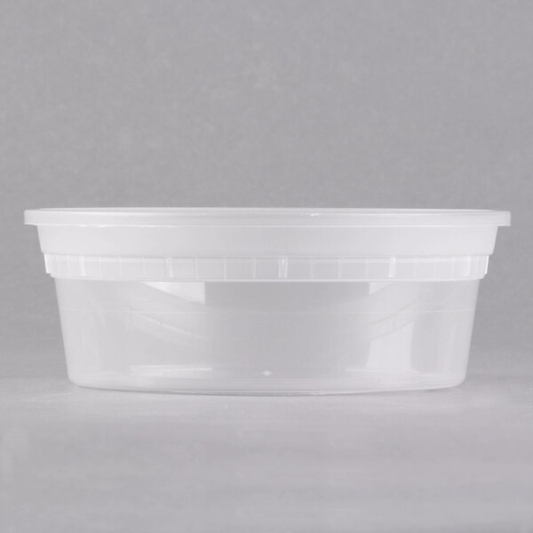 ChoiceHD 8 oz. Microwavable Translucent Plastic Deli Container - 48/Pack