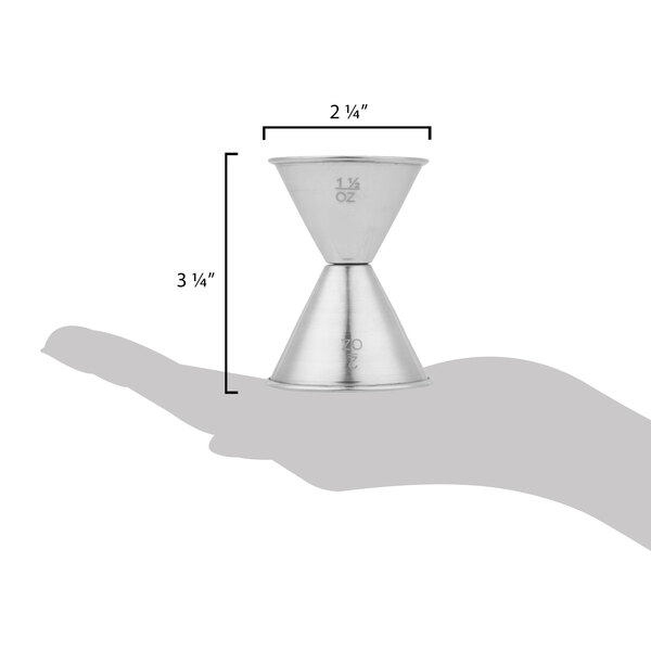 American Metalcraft J266 1.5 oz. & 2 oz. Stainless Steel Jigger