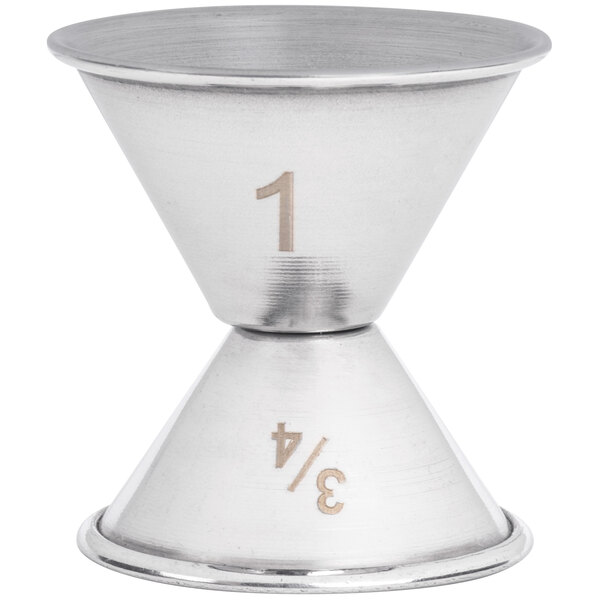 American Metalcraft J206 0.75 oz. & 1 oz. Stainless Steel Jigger