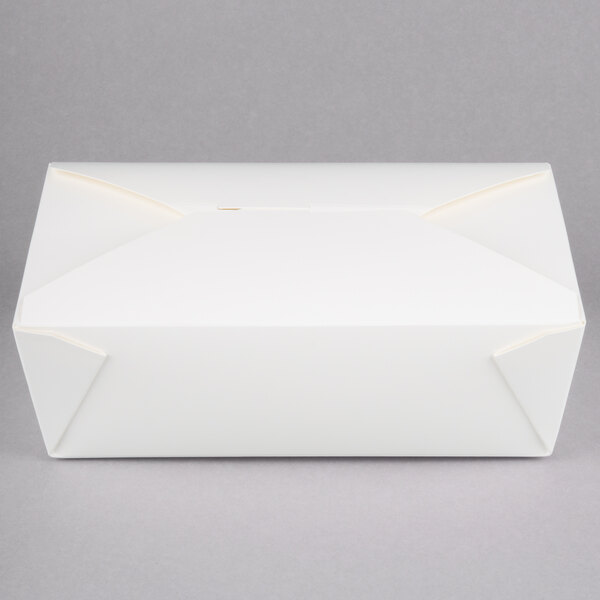 Choice 7 3/4" x 5 1/2" x 2 1/2" White Microwavable Folded Paper #3 Take ...