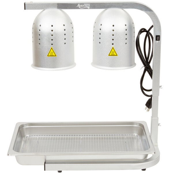 Avantco Silver 2 Bulb Free Standing Heat Lamp / Food Warmer with Pan ...