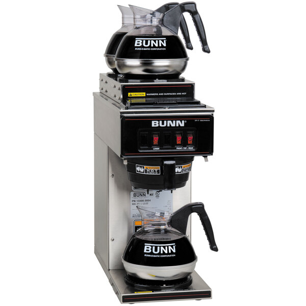 Bunn 13300.0004 VP17-3 Low Profile Pourover Coffee Brewer with 3 Warmers