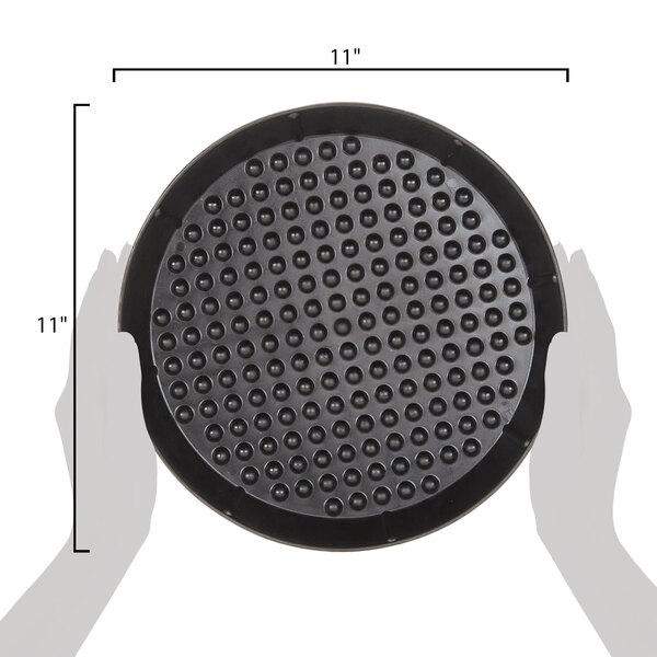 HS Inc. HS1030 11" Charcoal Polypropylene Pizza Pleezer Pizza Tray - 12 ...