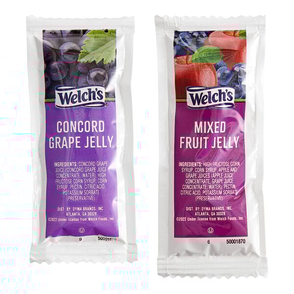 Mixed Fruit Jelly & Grape Jelly Packets (10g) - 200/Case