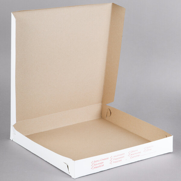14" x 14" x 2" Clay Coated Pizza Box - 100/Bundle