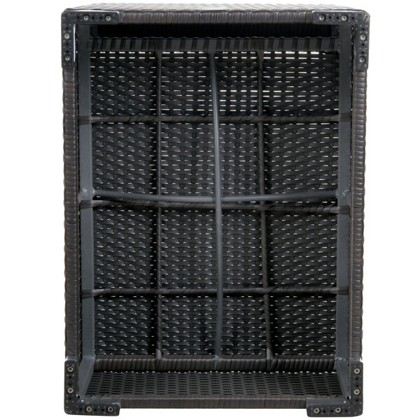 BFM Seating PH5101JV-MW Aruba Java Wicker Outdoor / Indoor Wide Armless Cushion Chair