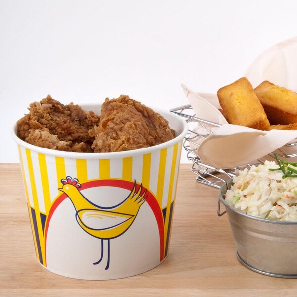 Choice 85 oz. Chicken Bucket with Lid - 100/Case