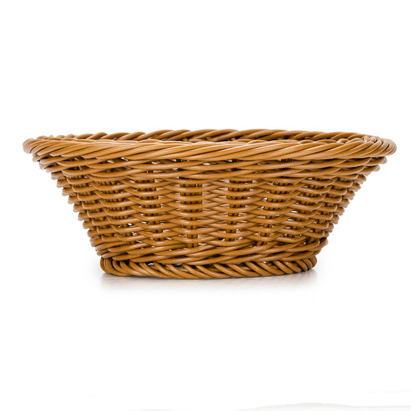 GET WB-1501-H 9 1/2" x 3 1/2" Designer Polyweave Honey Round Basket
