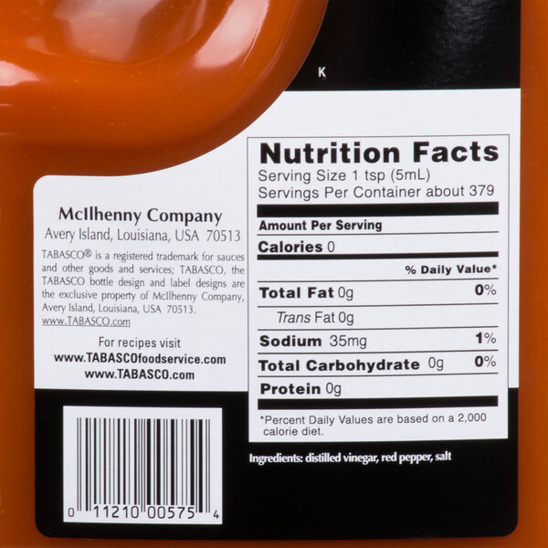 Tabasco Nutrition Facts | Besto Blog