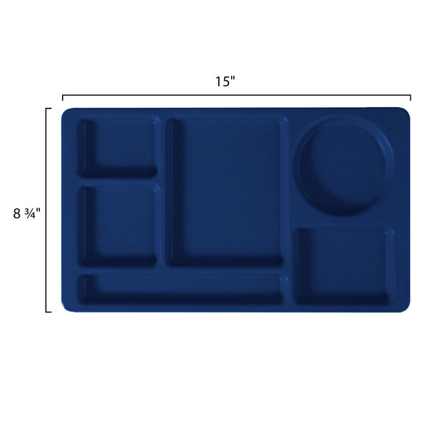 Cambro 915CW186 Camwear (2 x 2) 8 3/4" x 15" Navy Blue 6-Compartment ...