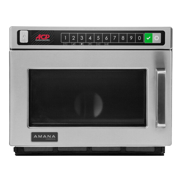 Amana HDC12A2 Heavy Duty Stainless Steel Commercial Microwave with Push ...