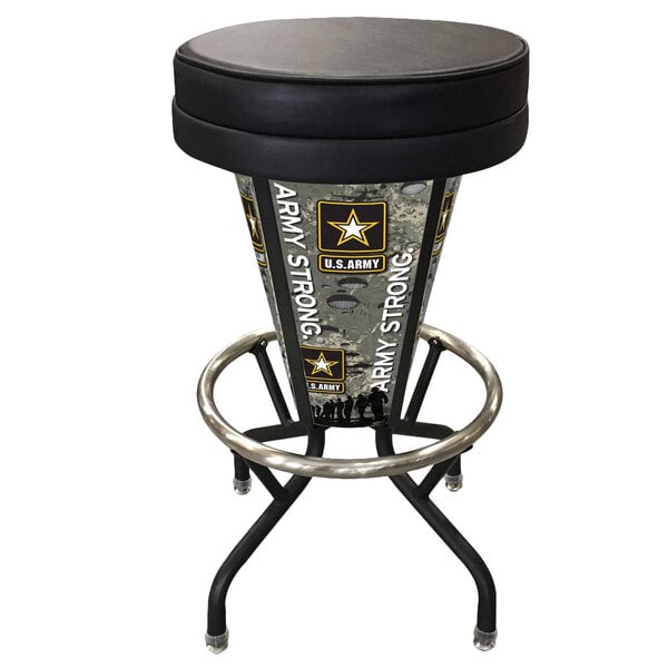 Holland Bar Stool L500030ArmyBlkVinyl United States Army Indoor ...