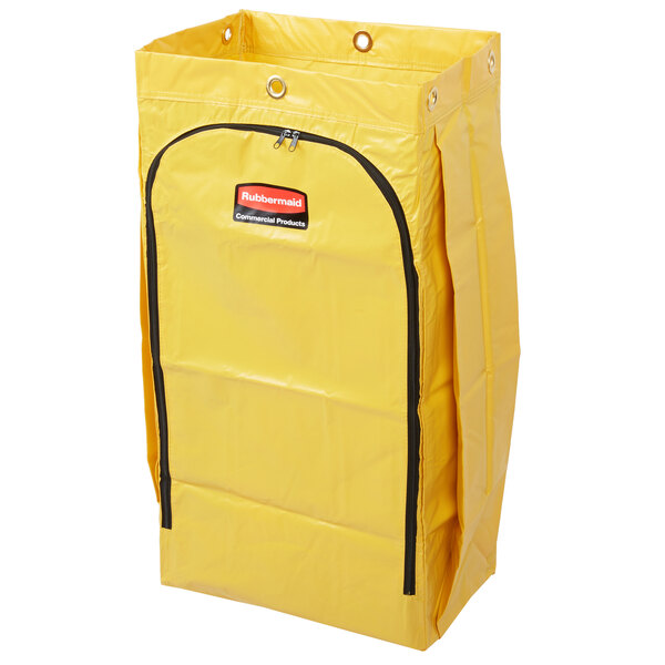Rubbermaid 1966881 34 Gallon Yellow High Capacity Vinyl Janitor Cart Bag