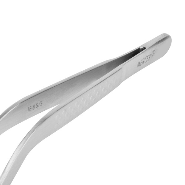 Mercer Culinary M35237 Precision Plus 7 7/8" Offset Plating Tongs