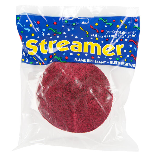 Creative Converting 078192 81' Burgundy Streamer Paper