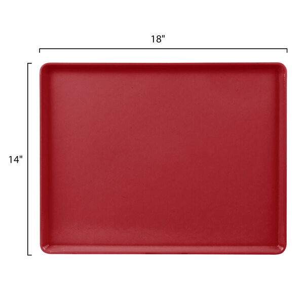 Cambro 1418D505 14" x 18" Cherry Red Dietary Tray - 12/Case