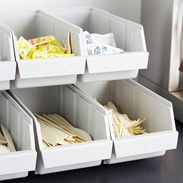 Cambro 6RS6480 Speckled Gray Versa Self Serve Condiment Bin Stand Set ...