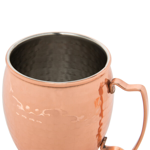 Acopa 16 oz. Moscow Mule Cup with Hammered Copper Finish
