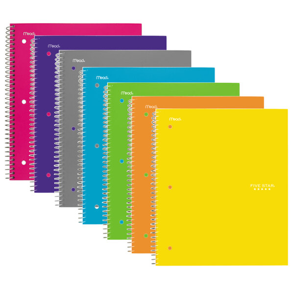 Five Star 06112 Trend Wirebound Assorted Color 11" x 8 1/2" College ...