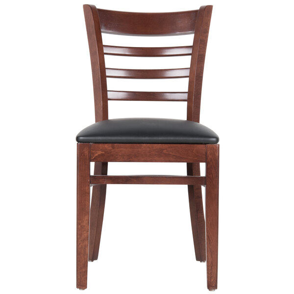 Lancaster Table & Seating Mahogany Finish Wood Ladder Back Chair with ...