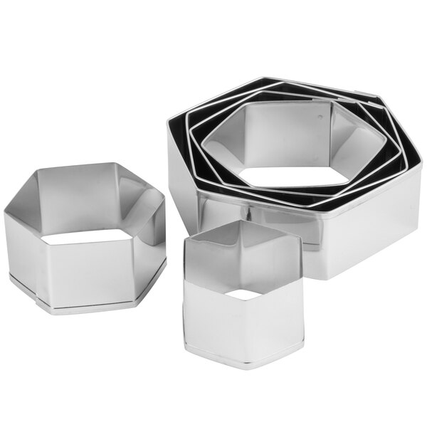 Ateco 5251 6-Piece Stainless Steel Hexagon Cutter Set