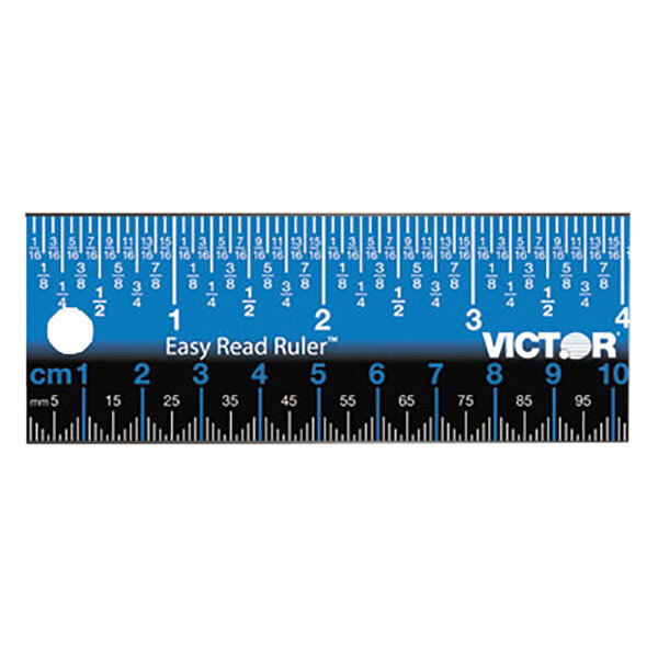 Victor EZ12SBL Easy Read 12 Blue Stainless Steel Ruler 1 32
