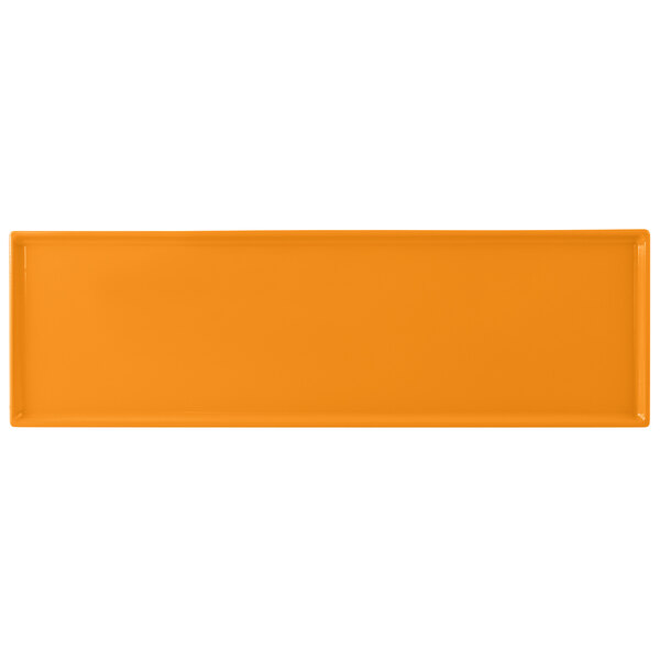 Tablecraft CW2113X 21" x 6 1/2" x 3/8" Orange Cast Aluminum Half Long ...