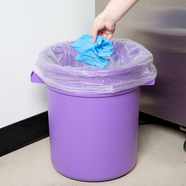 Carlisle 34101089 Bronco 10 Gallon Purple Trash Can