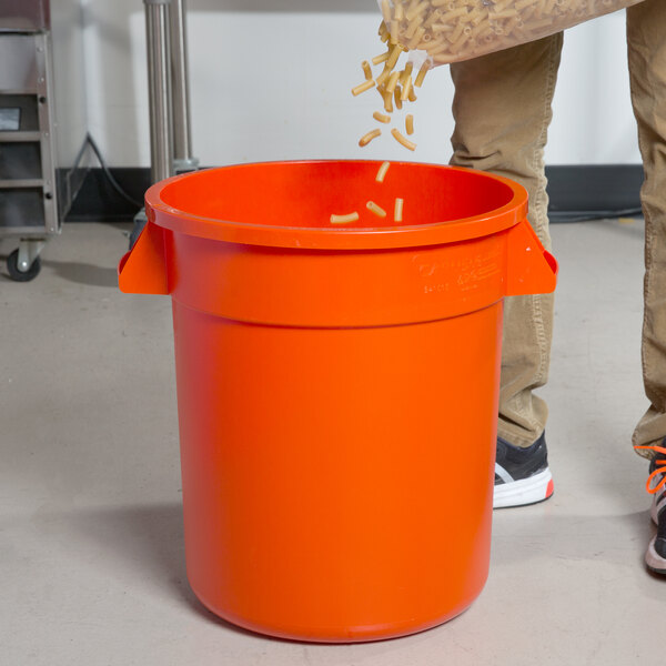 Carlisle 34101024 Bronco 10 Gallon Orange Trash Can