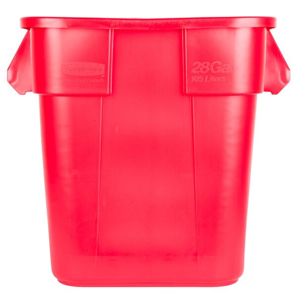 Rubbermaid FG352600RED BRUTE 28 Gallon Square Red Trash Can