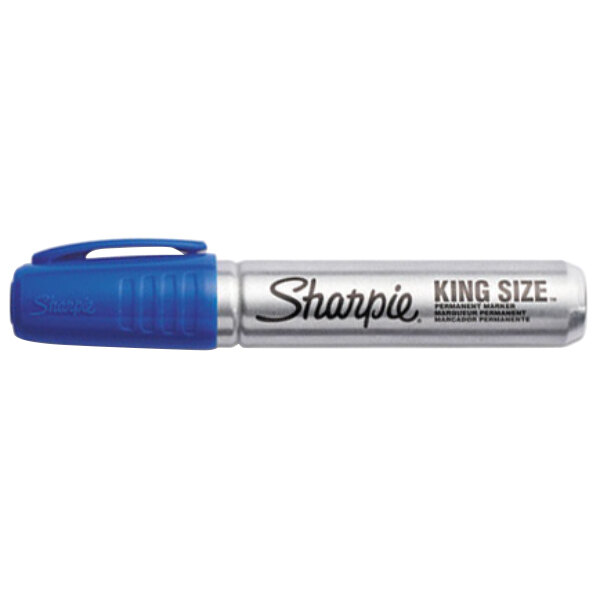 Sharpie 15003 King Size Blue Chisel Tip Permanent Marker - 12/Pack