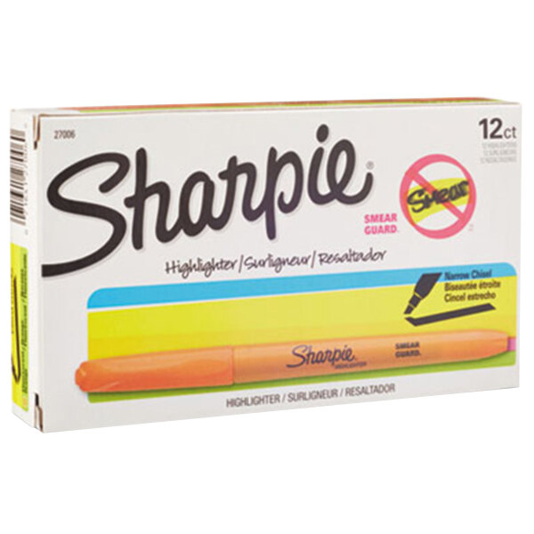 Sharpie 27006 Accent Fluorescent Orange Chisel Tip Pocket Style