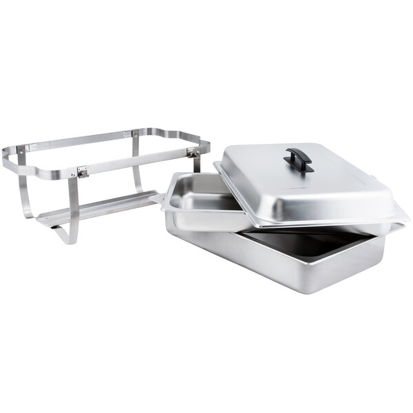 Choice 8 Qt. Stainless Steel Chafer with Folding Frame