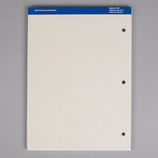 Ampad 20-244 8 1/2" x 11 3/4" Wide Ruled White 3-Hole Punched Writing ...