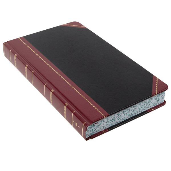 Boorum & Pease BOR 9-500-R 14 1/8" x 8 5/8" Black / Red Record and ...