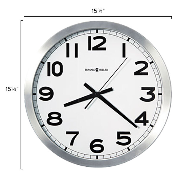 Howard Miller 625450 15 3/4" Brushed Aluminum Gray Wall Clock