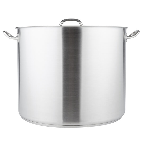 Vigor 80 Qt. Heavy-Duty Stainless Steel Aluminum-Clad Stock Pot with Cover